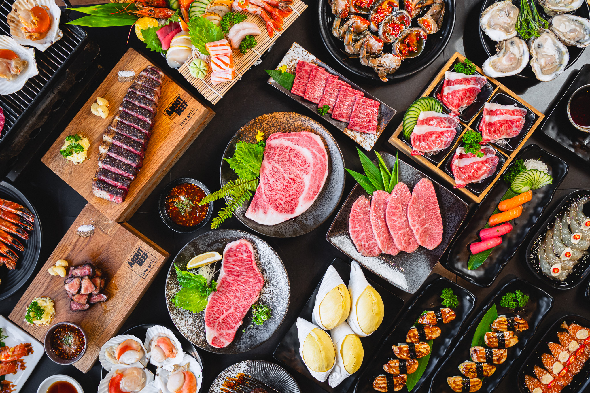 About Beef Lava Grill Where A5 Wagyu and Pickled Crab Bow to the "King ...